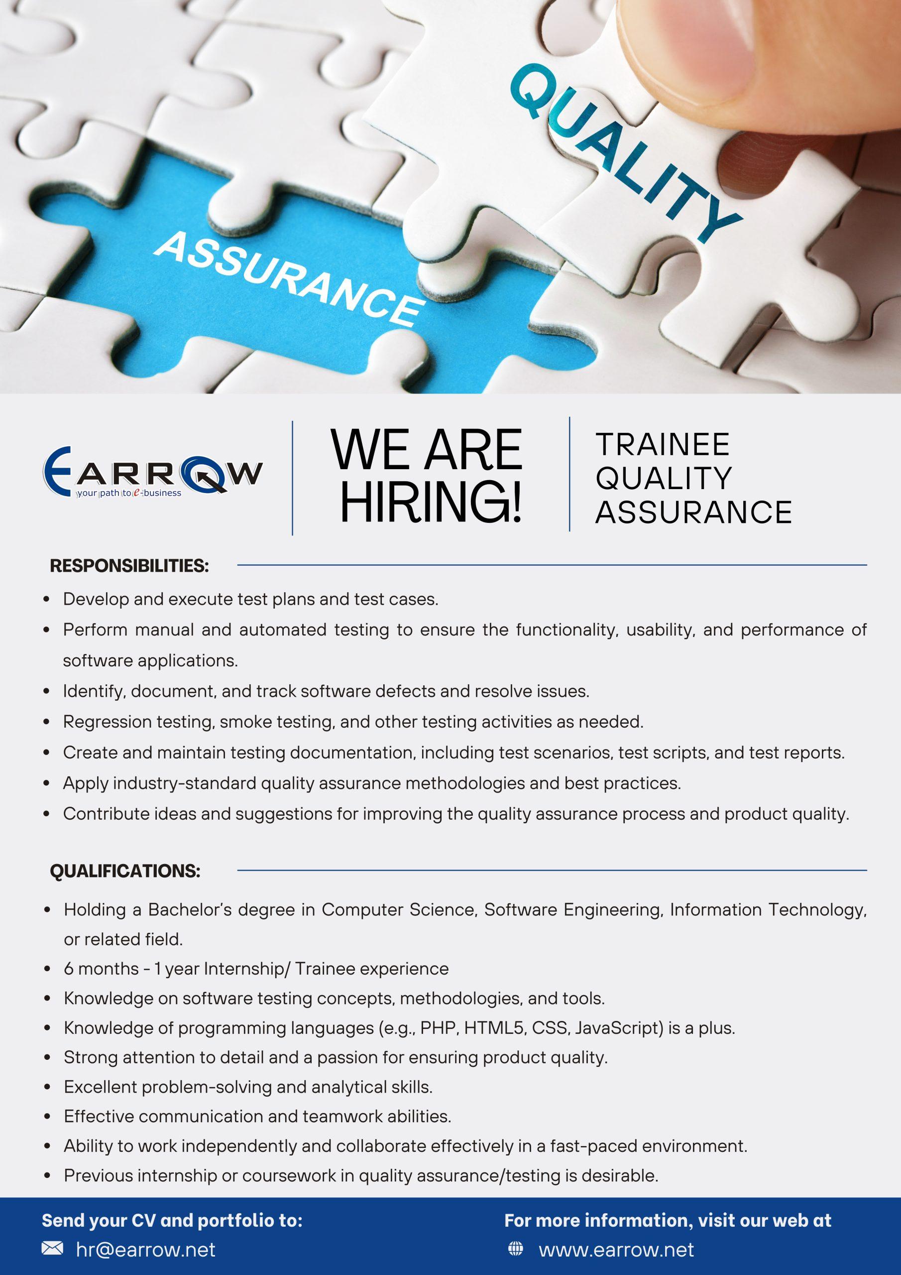 Trainee Quality Assurance - Earrow
