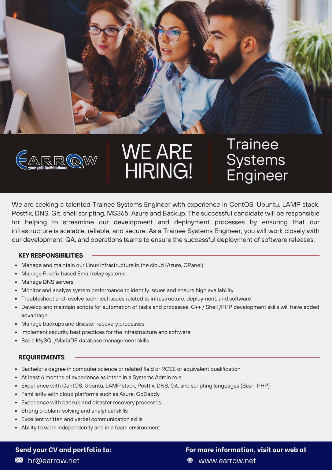 Trainee Systems Engineer - Earrow
